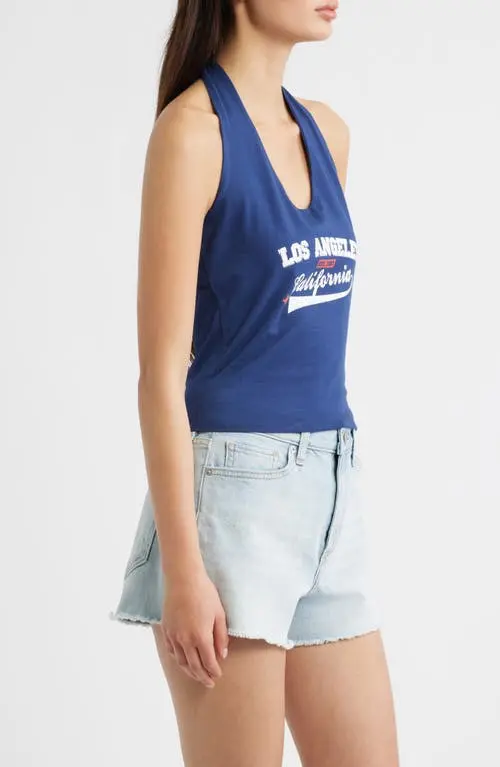 GOLDEN HOUR La Cali Varsity Halter Cotton Top