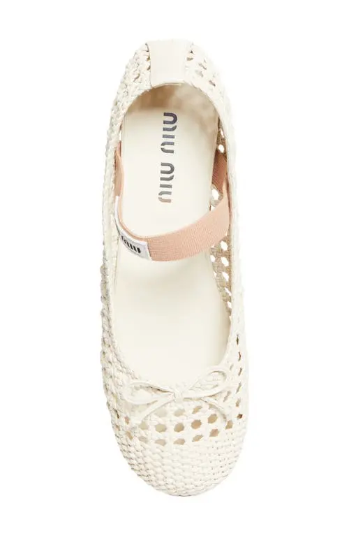 Miu Miu Woven Mary Jane Ballet Flat