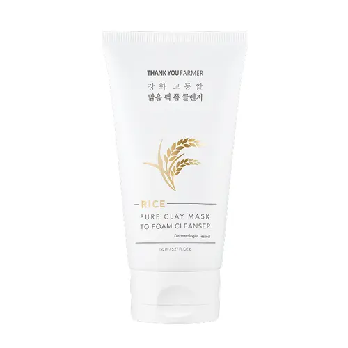 THANK YOU FARMER Rice Pure Clay Mask To Foam Cleanser - White