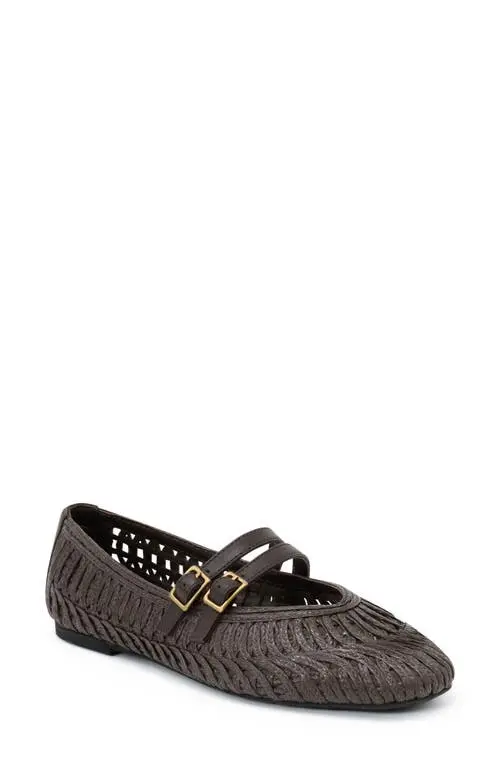 REISS Elizabeth Mary Jane Flat - Chocolate