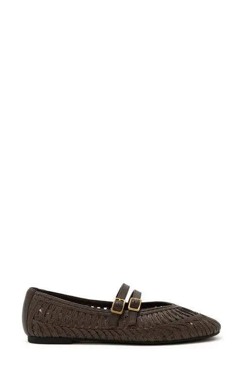 REISS Elizabeth Mary Jane Flat - Chocolate