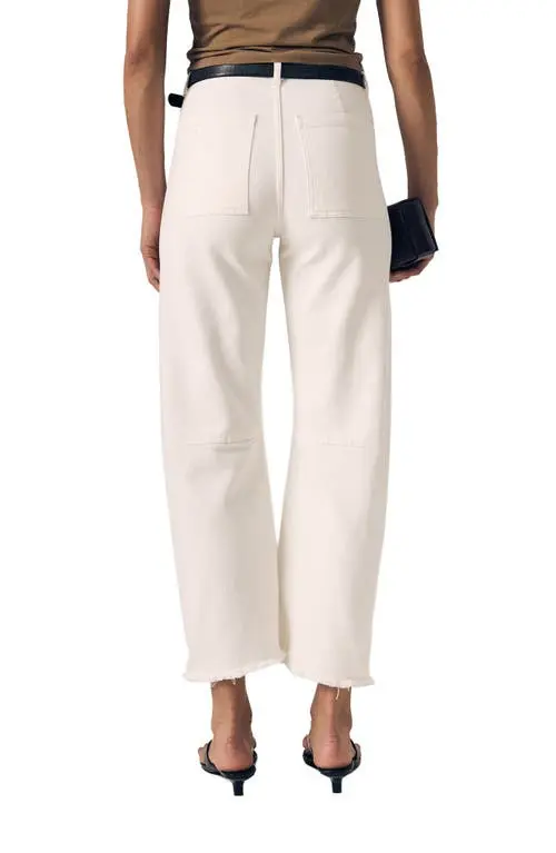 LE JEAN Utility Barrel Leg Jeans - White