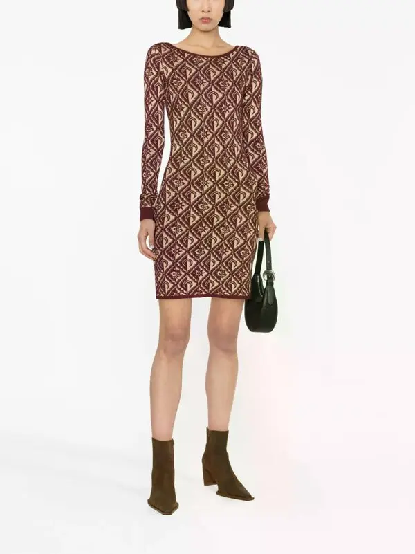 MARINE SERRE Diamant-jacquard Minidress