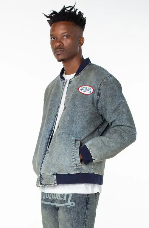 VON DUTCH Bones Denim Bomber Jacket