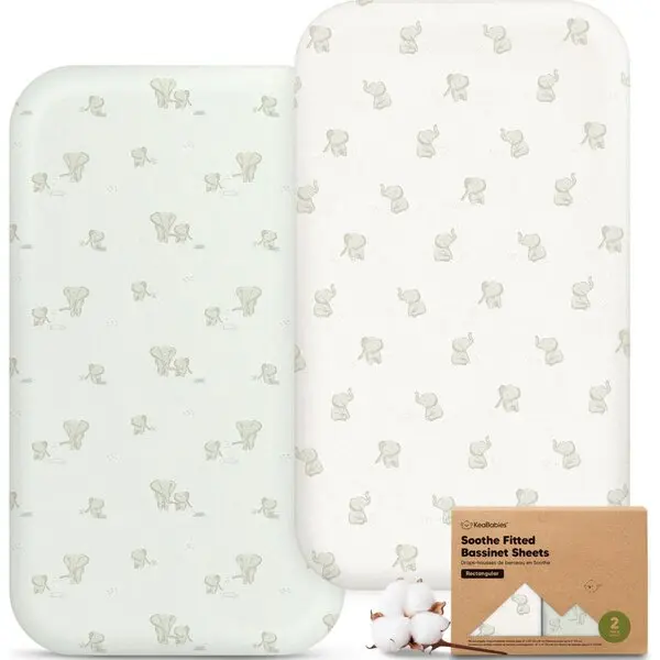 KEABABIES 2-pack Soothe Fitted Bassinet Sheets - Elly