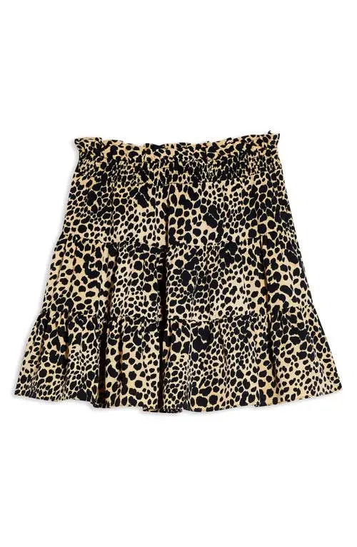 Topshop Animal Print Shirred Mini Skirt