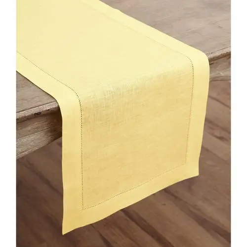 Solino Home Linen Table Runner For Dining Table - Yellow