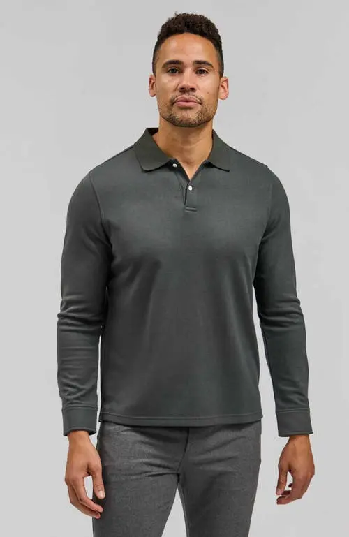 RYE 51 The Braden Long Sleeve Polo - Cedar