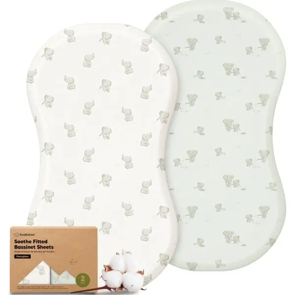 KEABABIES 2-pack Soothe Fitted Bassinet Sheets - Elly