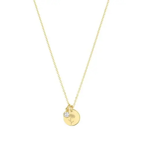 SET & STONES Lily Birth Flower And Birthstone Necklace - Gold/april