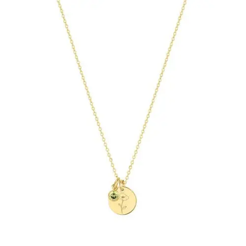 SET & STONES Lily Birth Flower And Birthstone Necklace - Gold/august