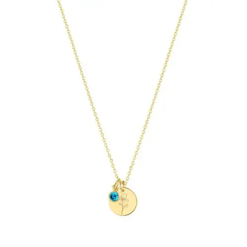 SET & STONES Lily Birth Flower And Birthstone Necklace - Gold/december