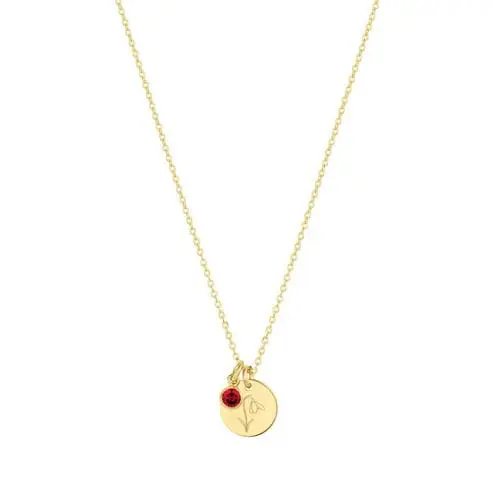 SET & STONES Lily Birth Flower And Birthstone Necklace - Gold/january