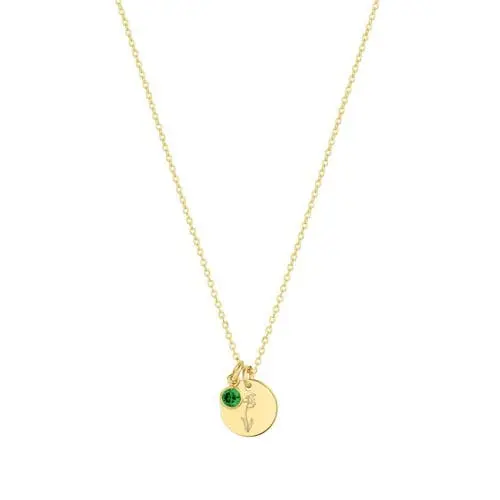 SET & STONES Lily Birth Flower And Birthstone Necklace - Gold/may