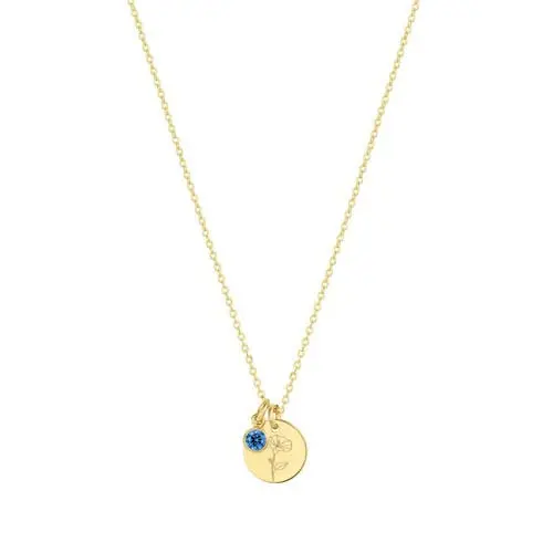 SET & STONES Lily Birth Flower And Birthstone Necklace - Gold/september