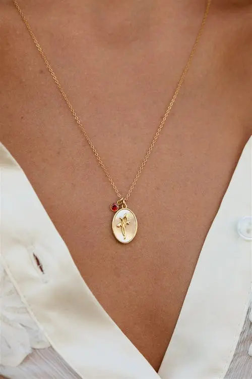 SET & STONES Katrina Birth Flower And Birthstone Charm Necklace - Gold/march