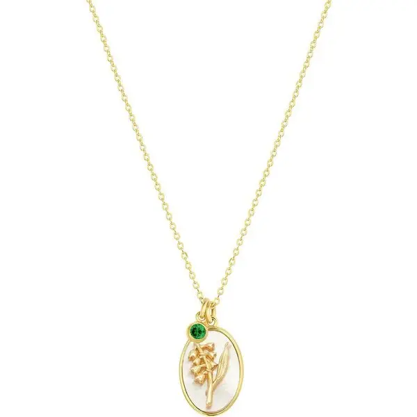 SET & STONES Katrina Birth Flower And Birthstone Charm Necklace - Gold/may
