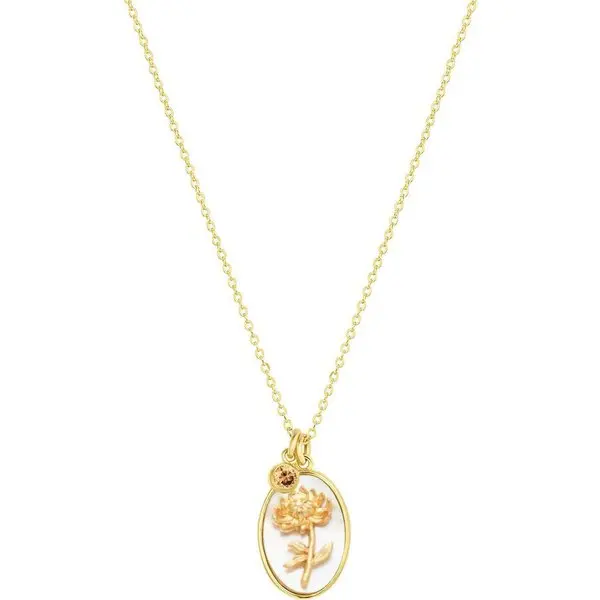 SET & STONES Katrina Birth Flower And Birthstone Charm Necklace - Gold/november