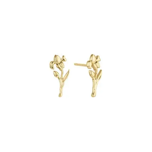 SET & STONES Elsie Birth Flower Stud Earrings - Gold/february