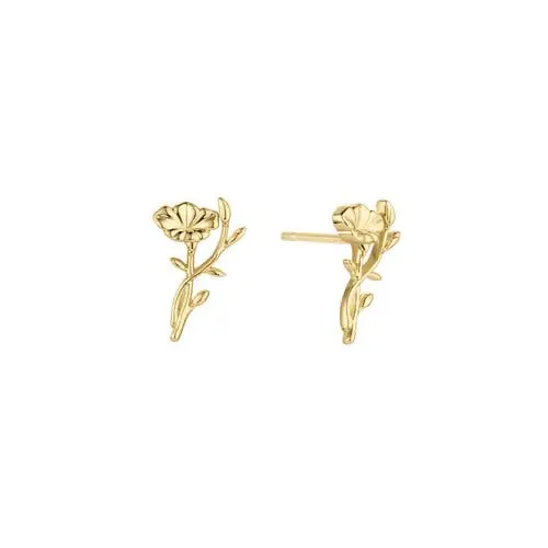 SET & STONES Elsie Birth Flower Stud Earrings - Gold/september