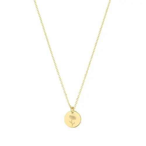 SET & STONES Lily Birth Flower Pendant Necklace - Gold/april