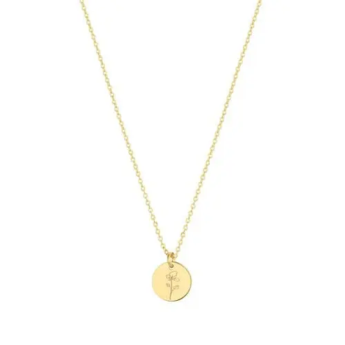 SET & STONES Lily Birth Flower Pendant Necklace - Gold/december