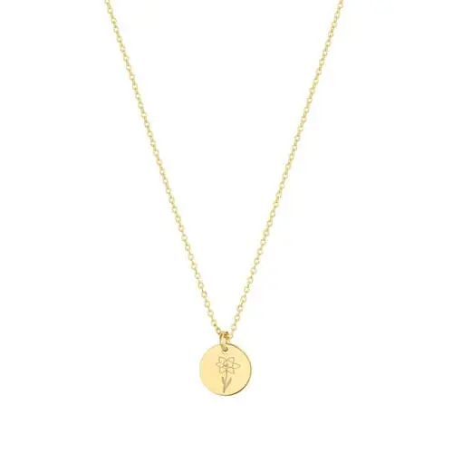 SET & STONES Lily Birth Flower Pendant Necklace - Gold/march