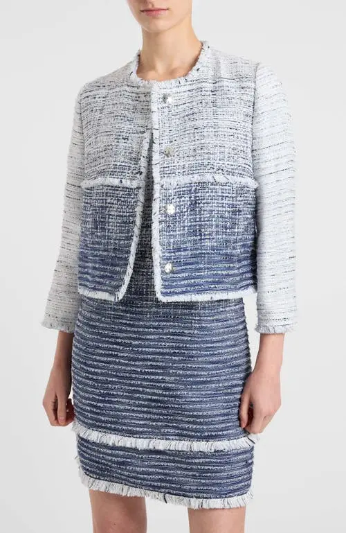 Santorelli Valerie Short Jacket In Ombre Modern Tweed