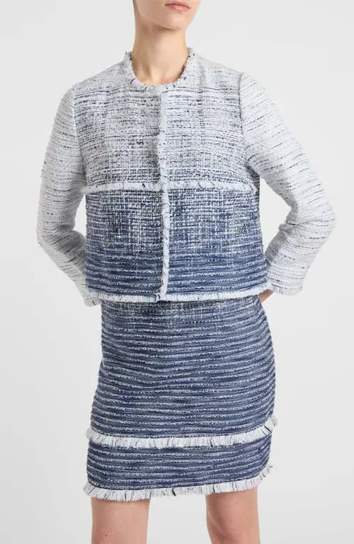 Santorelli Valerie Short Jacket In Ombre Modern Tweed