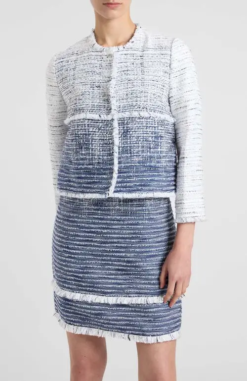 Santorelli Valerie Short Jacket In Ombre Modern Tweed