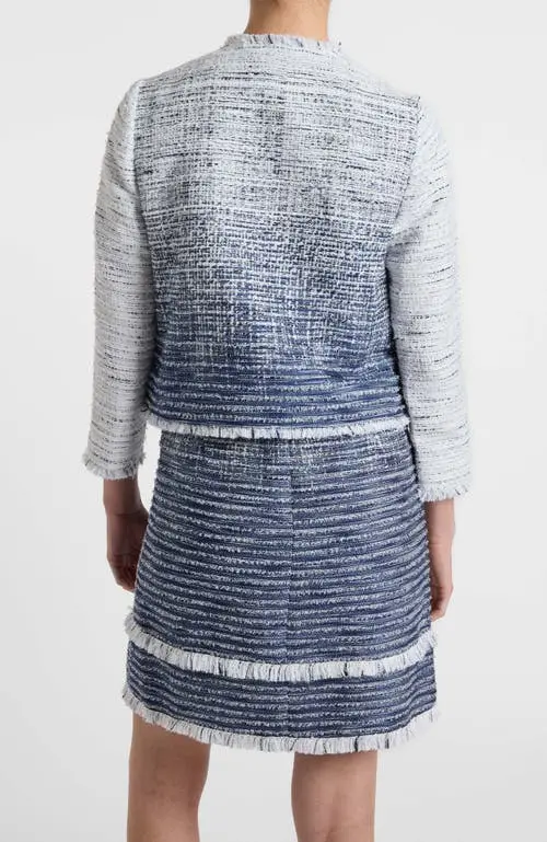 Santorelli Valerie Short Jacket In Ombre Modern Tweed