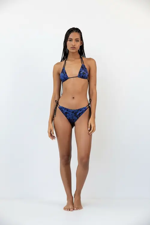 MONZLAPUR Serpent Printed Bikini - Electric Blue