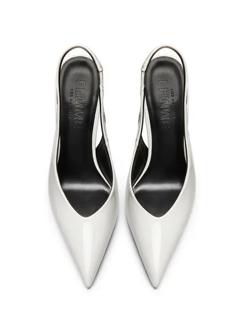 FEMME Gt3 Slingback Pumps - White