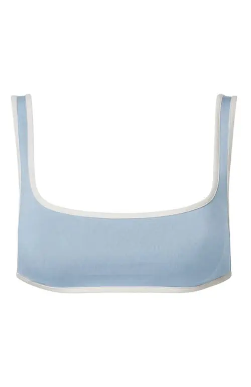 Onia Claire Square Neck Bikini Top - Sky/white