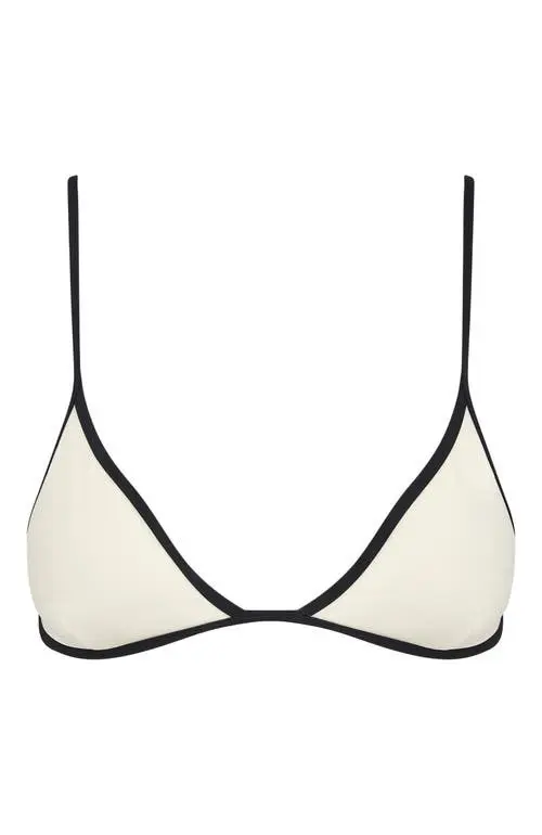 Onia Aimee String Bikini Top - Egret/black