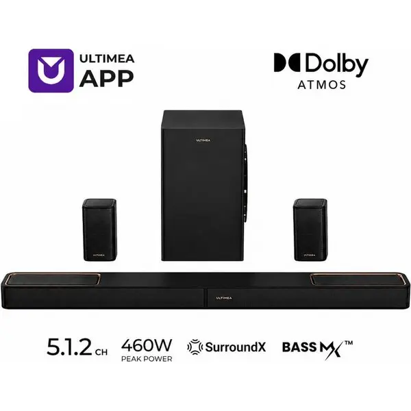 ULTIMEA Skywave F40 Boom 5.1.2ch Sound Bar With Dolby Atmos - Black