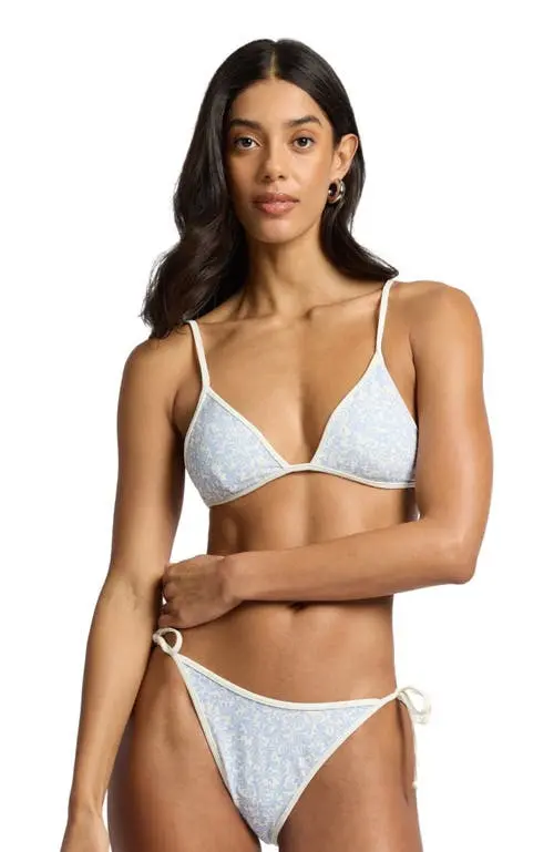 Onia Aimee Adjustable Bikini Top - Sky/egret