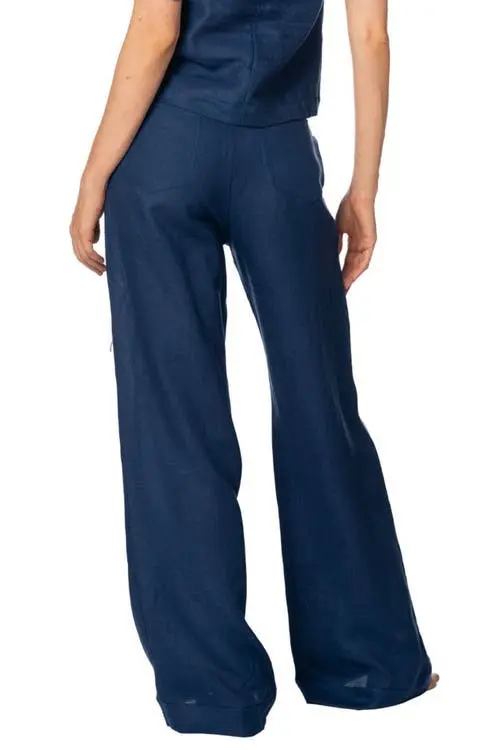 KIBYS Sacred Sun Wide Leg Linen Pant