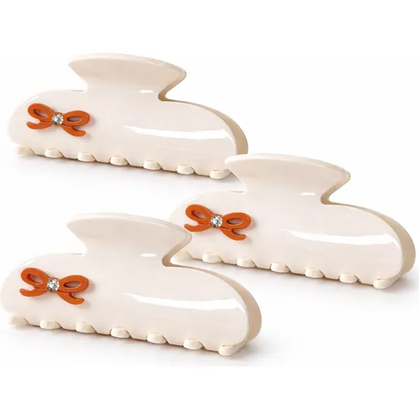 DONATELLO GIAN Hair Claw Clip 3-pack - White
