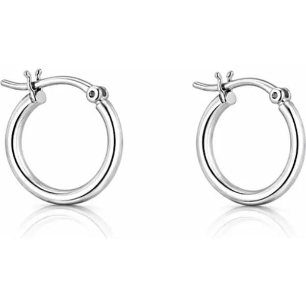 DONATELLO GIAN 10mm Sterling Huggie Hoop Earrings - Silver