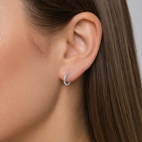 DONATELLO GIAN 10mm Sterling Huggie Hoop Earrings