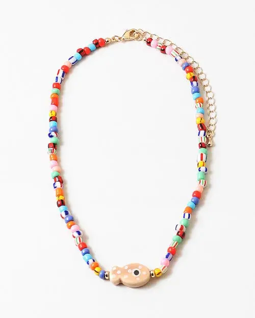 ERIN MCDERMOTT JEWELRY Beaded Fish Pendant Necklace - Red