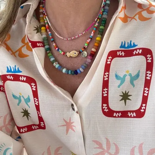 ERIN MCDERMOTT JEWELRY Beaded Fish Pendant Necklace