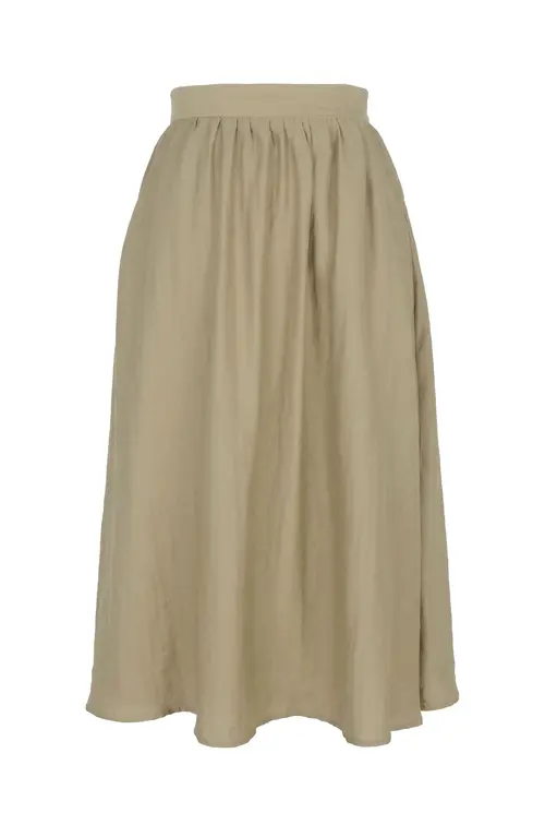 MODENAIRE Flowy A-line Midi Skirt