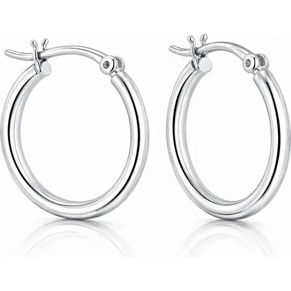 DONATELLO GIAN Sterling Classic Hoop Earrings - Silver