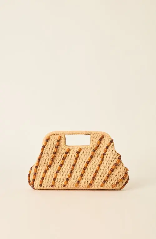 BTB LOS ANGELES Paisley Raffia Clutch