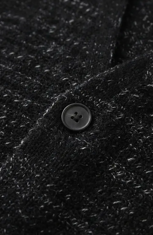 MODENAIRE Textured Knit V-neck Button-front Vest - Black