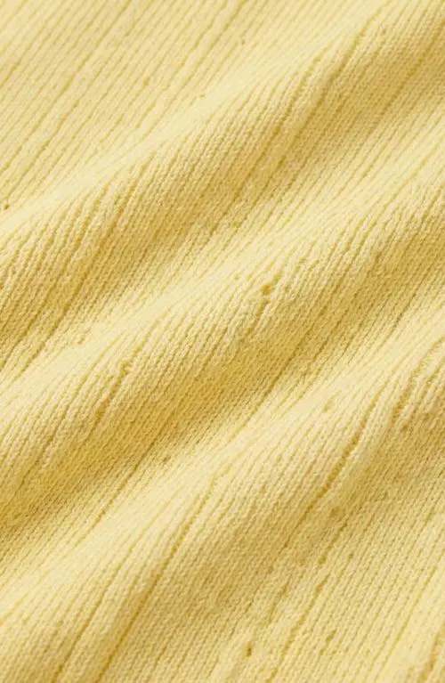 MODENAIRE Button-front Knit Midi Dress With Ruffled Short Sleeves - Yellow