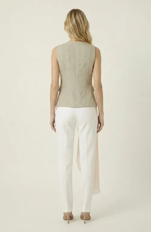 MODENAIRE Tailored Sleeveless Vest Top - Beige