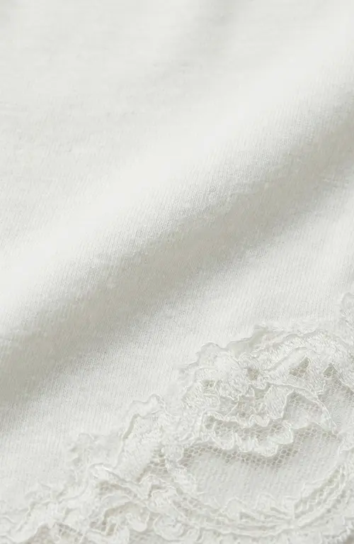 MODENAIRE Lace Trim Henley Top